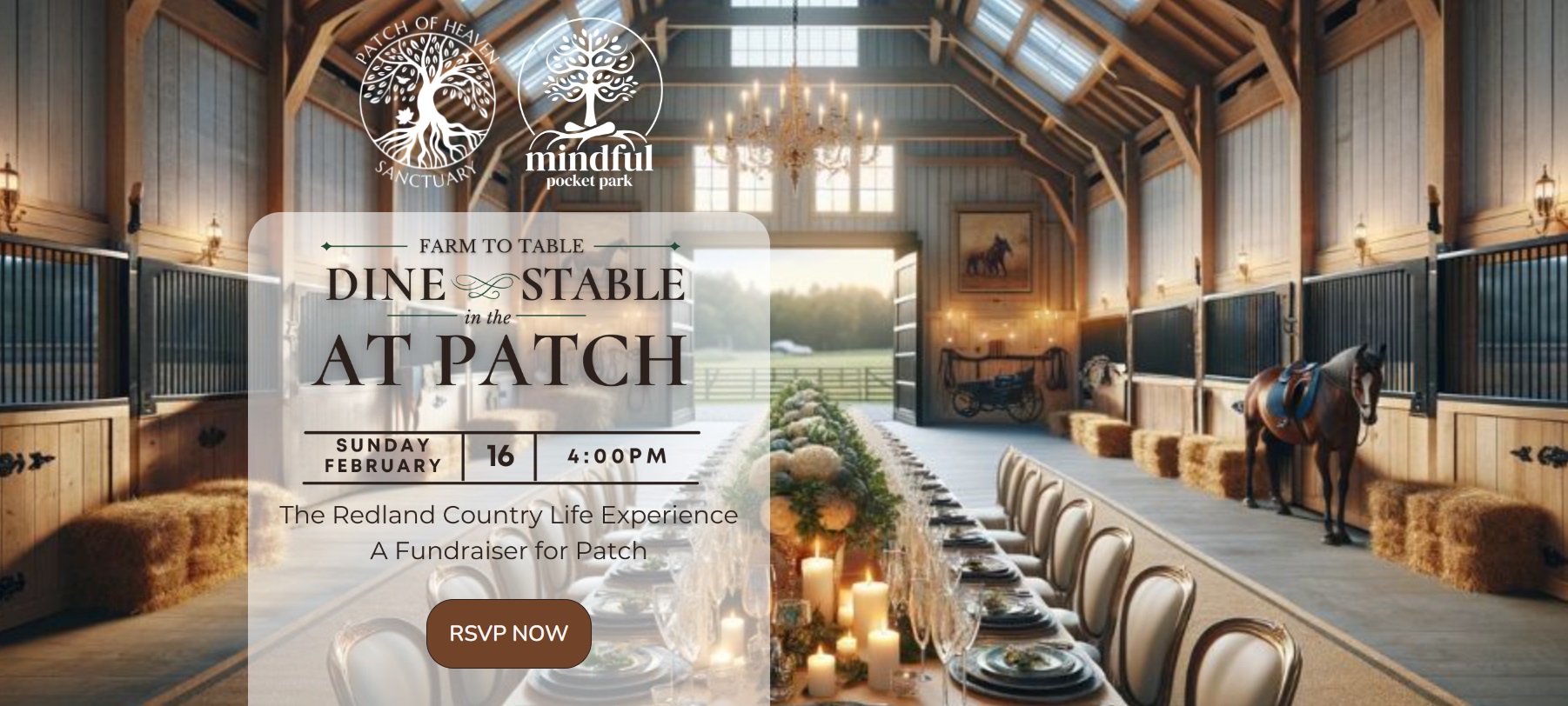 Farm To Table In The Stable at Patch - Patch of Heaven Sanctuary